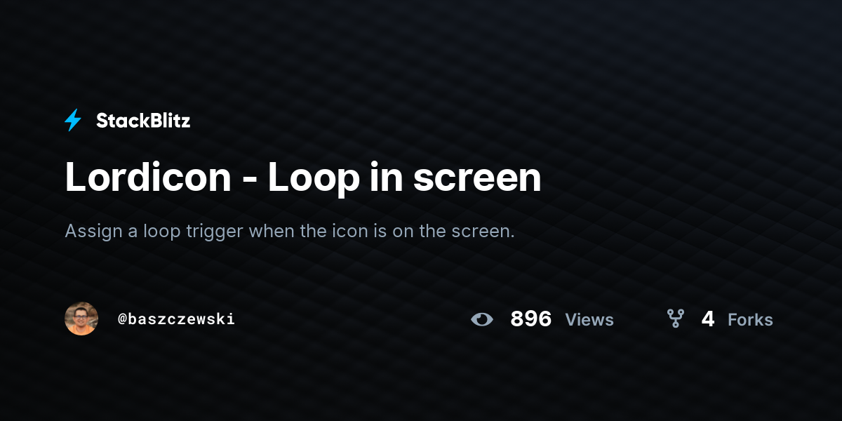 Lordicon - Loop in screen - StackBlitz