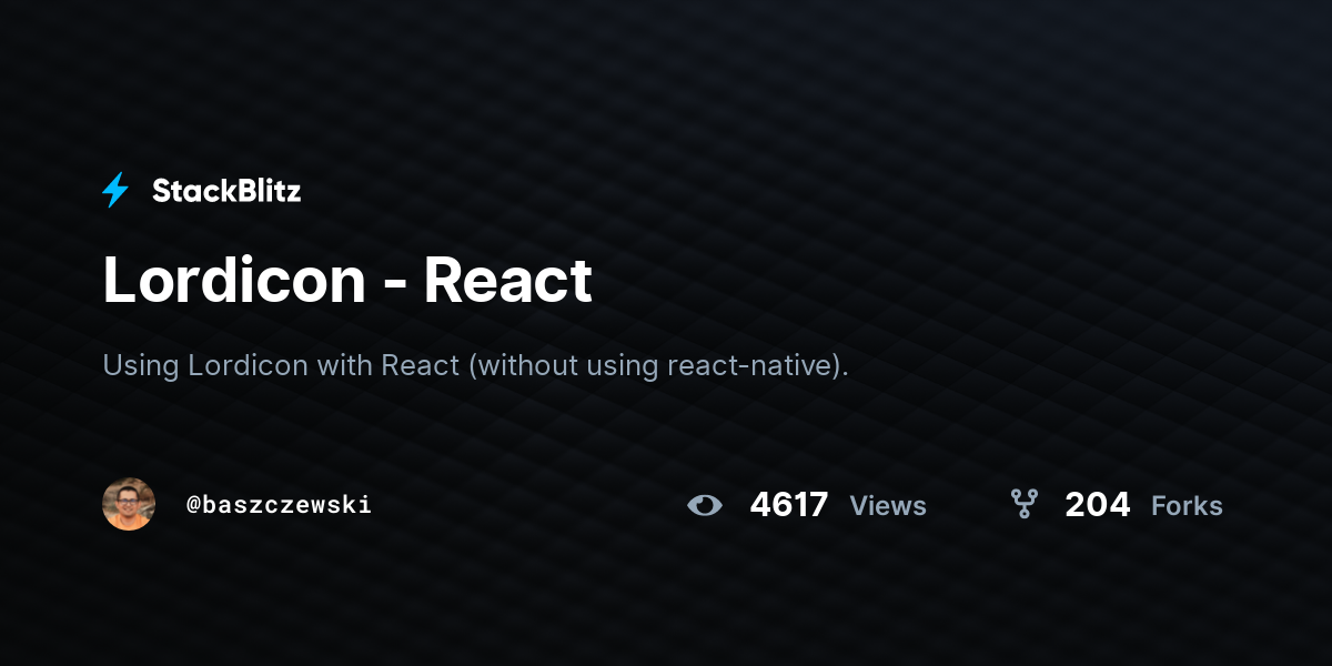 Lordicon - React - StackBlitz