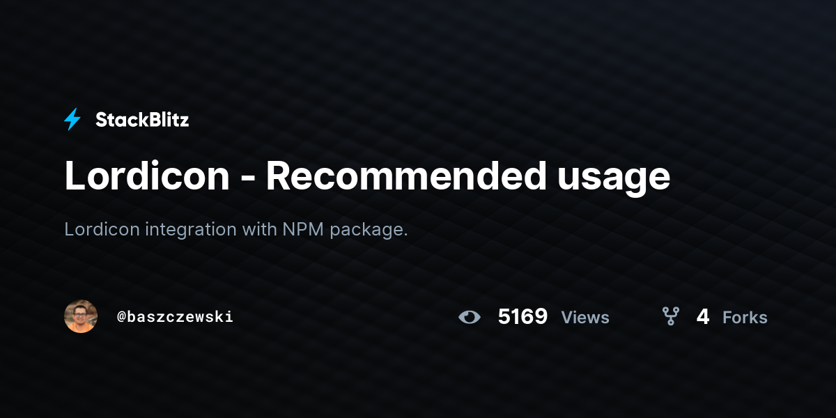 Lordicon - Recommended usage - StackBlitz