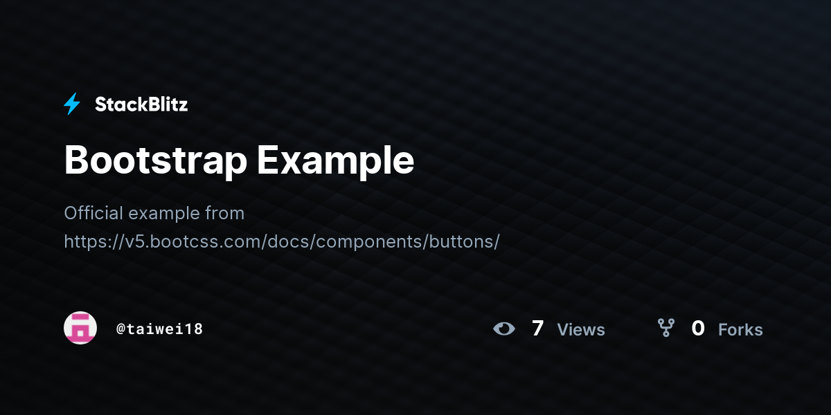 Bootstrap Example - StackBlitz