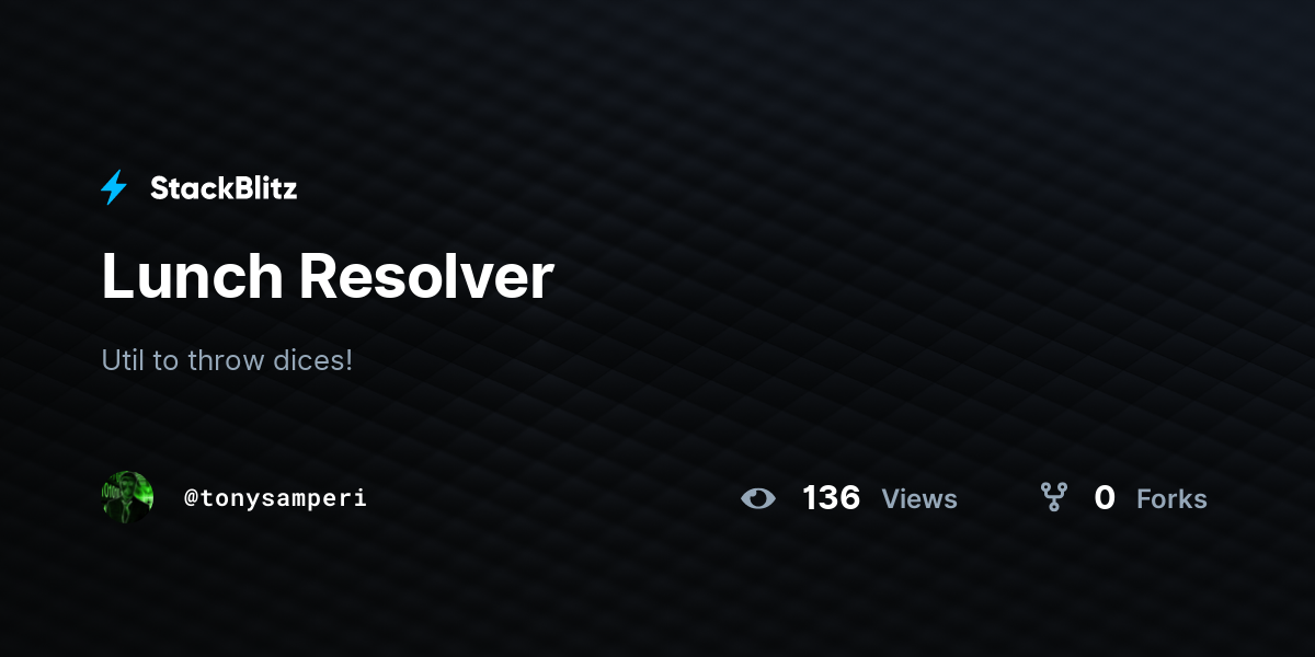 Lunch Resolver - StackBlitz