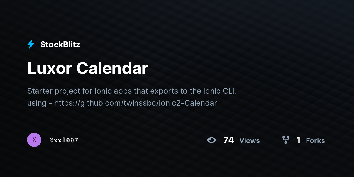 Luxor Calendar - StackBlitz