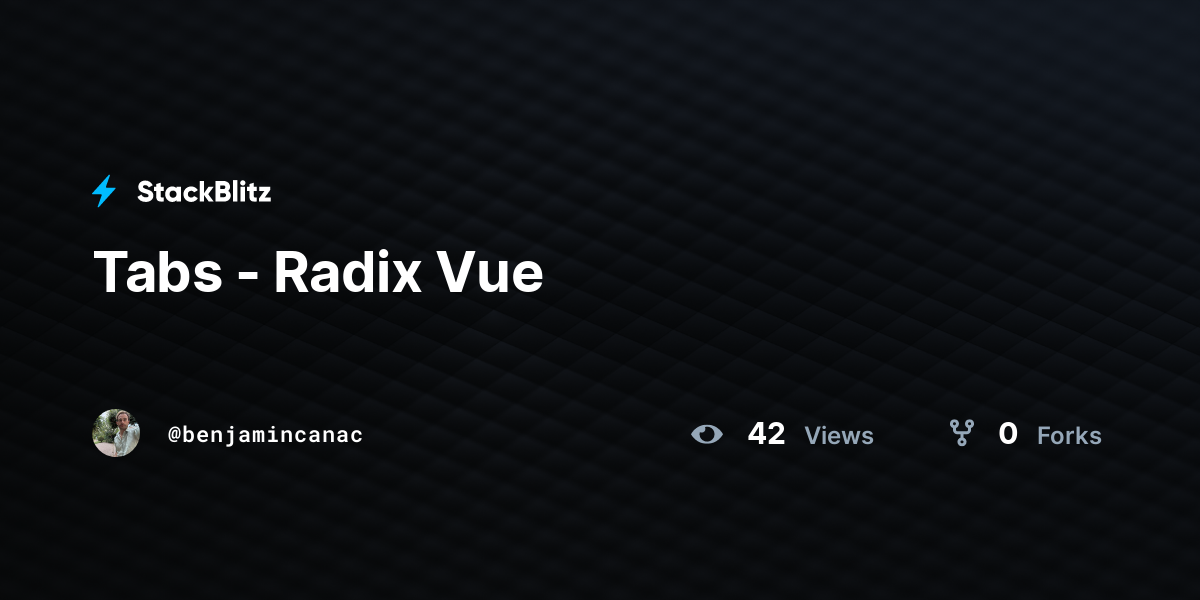 Tabs - Radix Vue - StackBlitz
