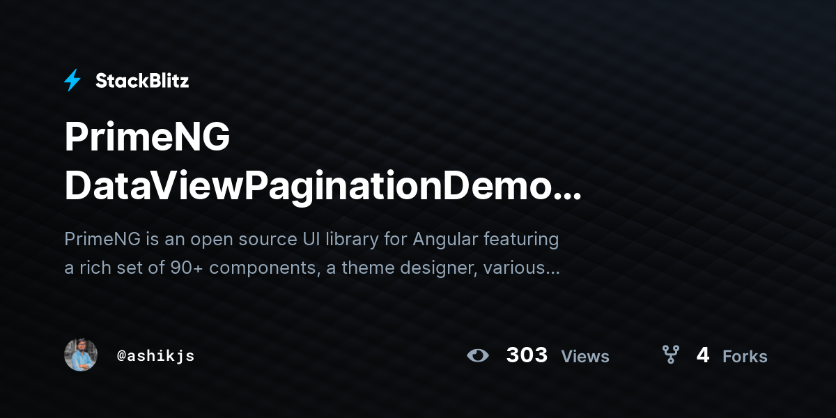 PrimeNG DataViewPaginationDemo (forked) - StackBlitz