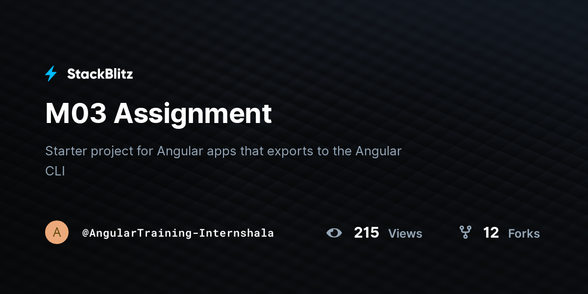 M03 Assignment Stackblitz