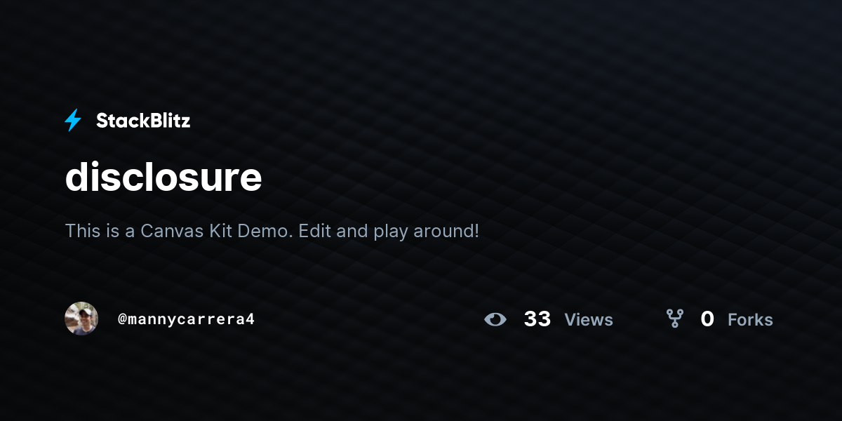 disclosure - StackBlitz