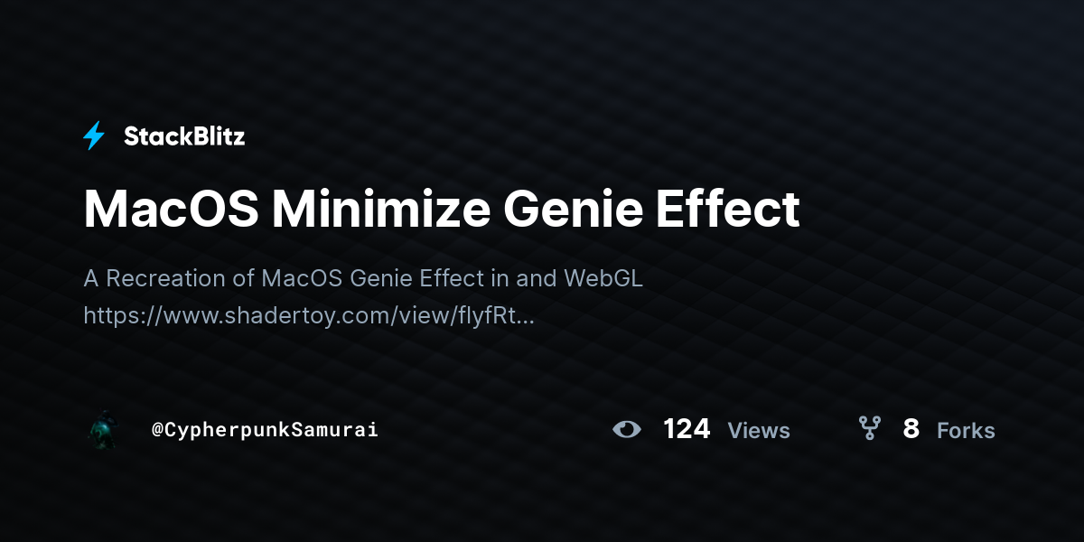 MacOS Minimize Genie Effect - StackBlitz