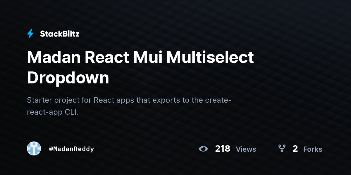 Madan React Mui Multiselect Dropdown - StackBlitz