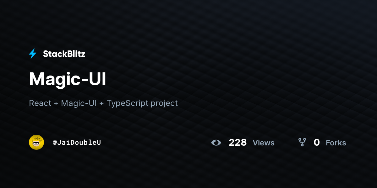 Magic-UI - StackBlitz