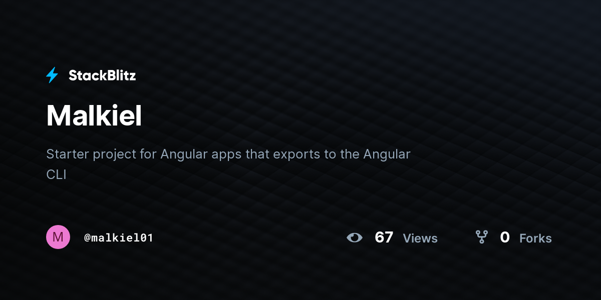 Malkiel - StackBlitz