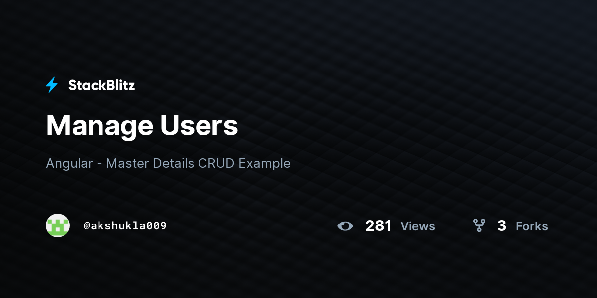 Manage Users - StackBlitz