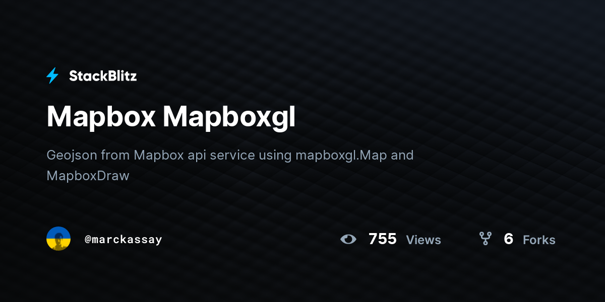 Mapbox Mapboxgl - StackBlitz