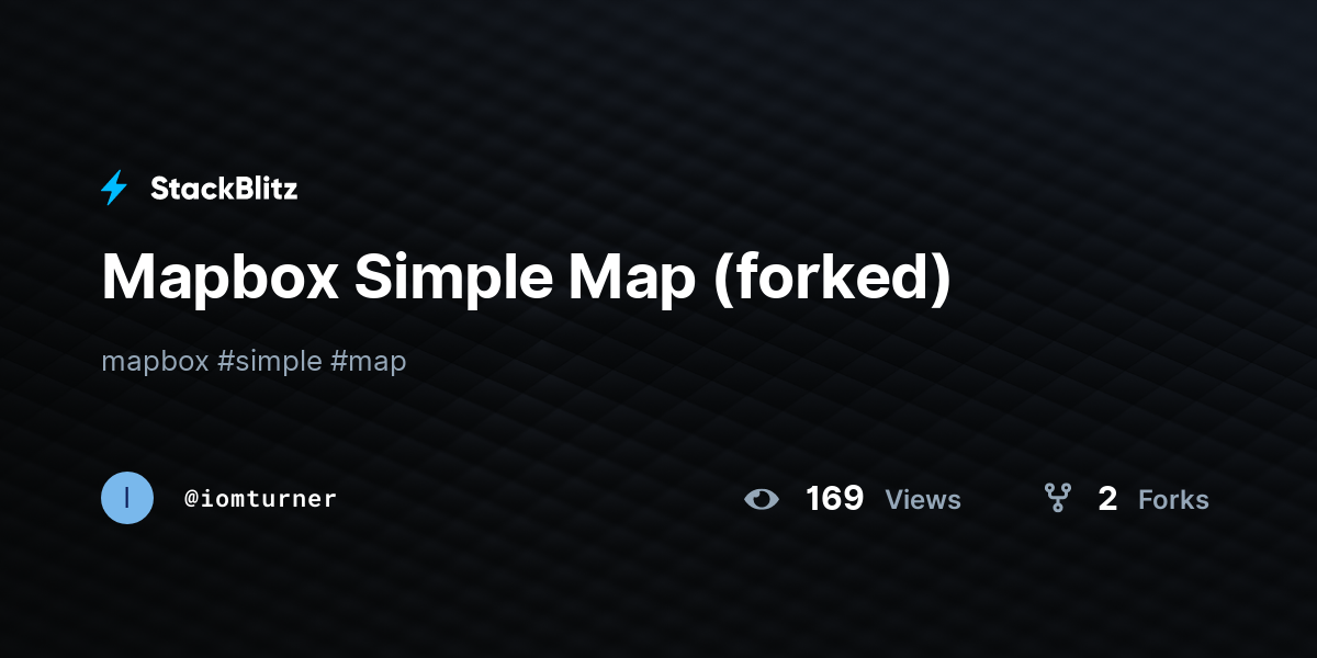 Mapbox Simple Map (forked) - StackBlitz