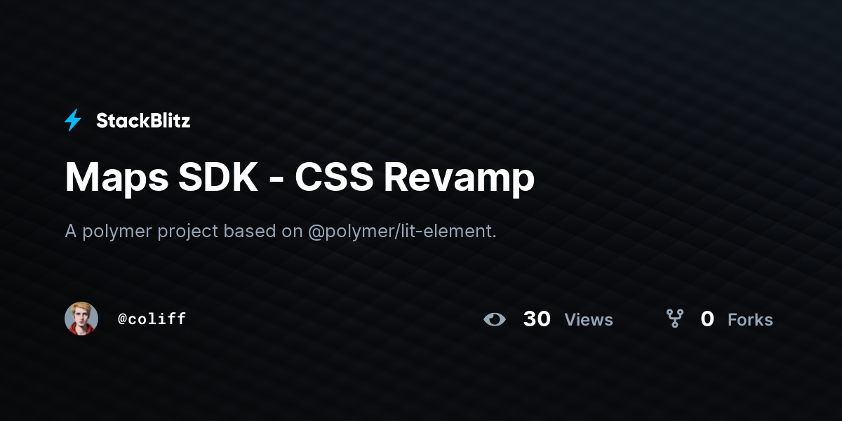 Maps SDK - CSS Revamp - StackBlitz