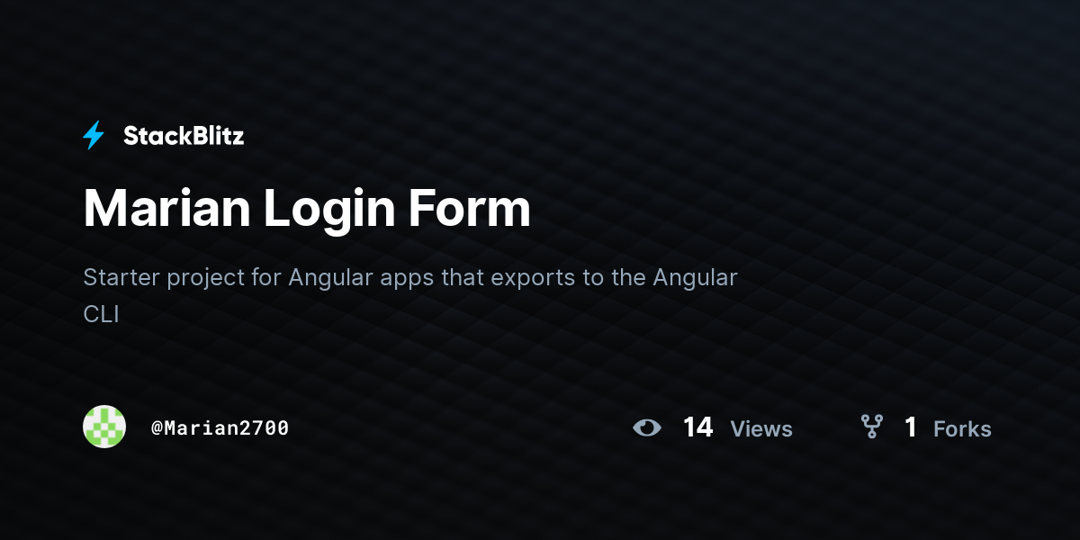 Marian Login Form - StackBlitz