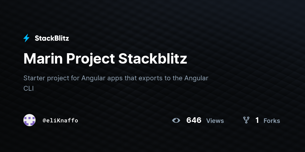 Marin Project Stackblitz - StackBlitz