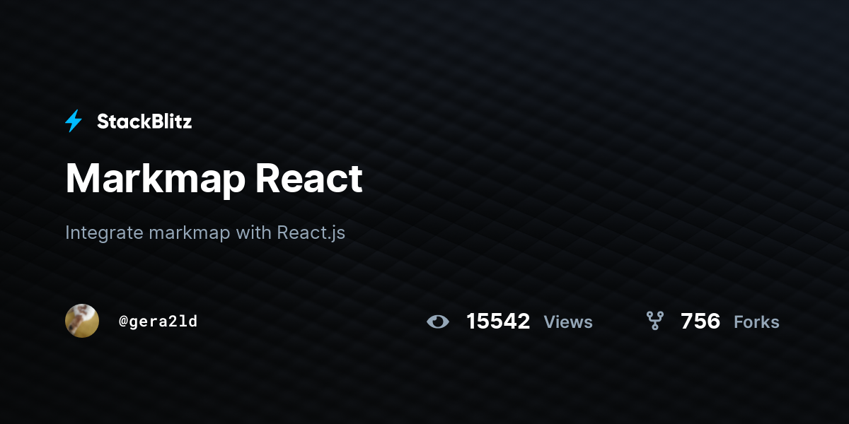 Markmap React - StackBlitz