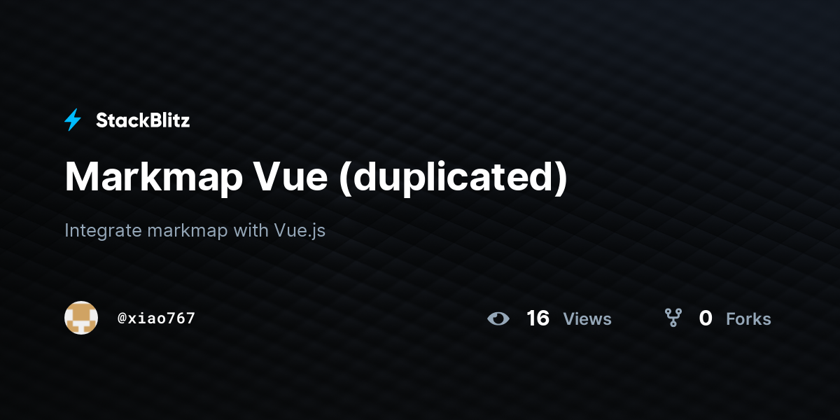 Markmap Vue (duplicated) - StackBlitz