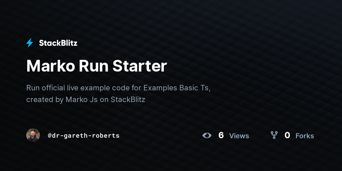 Marko Run Starter - StackBlitz
