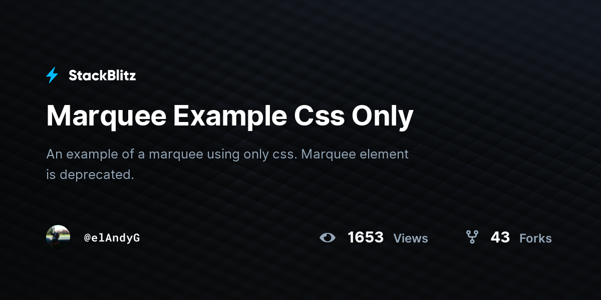 Marquee Example Css Only - StackBlitz