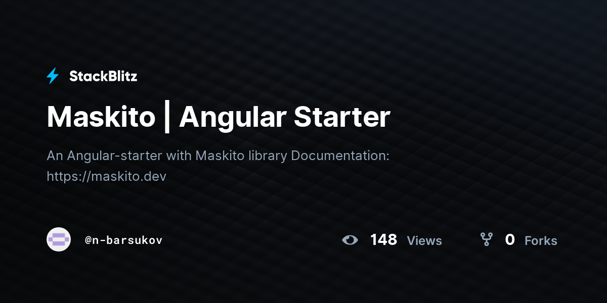 Maskito | Angular Starter - StackBlitz