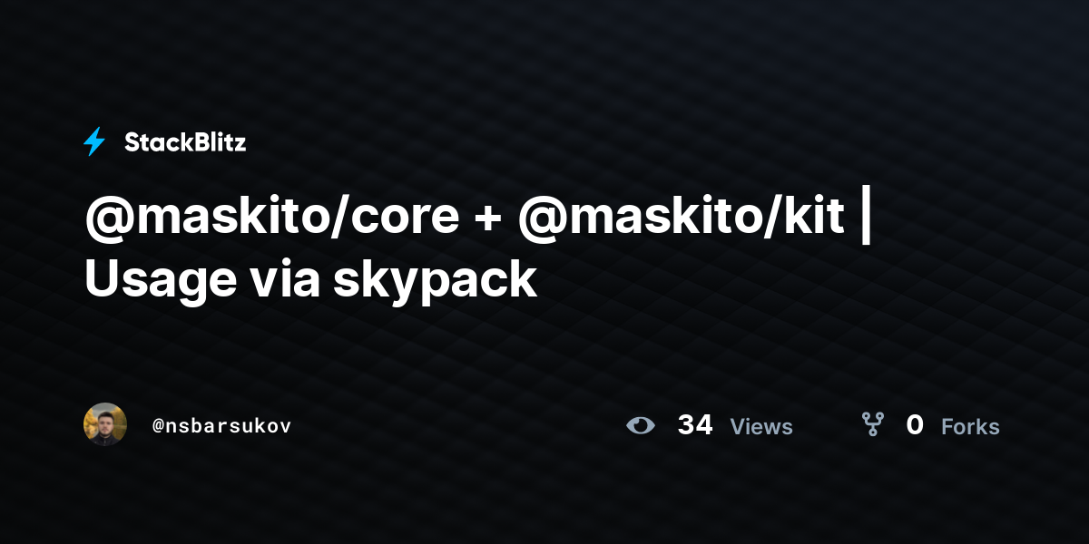 @maskito/core + @maskito/kit | Usage via skypack - StackBlitz