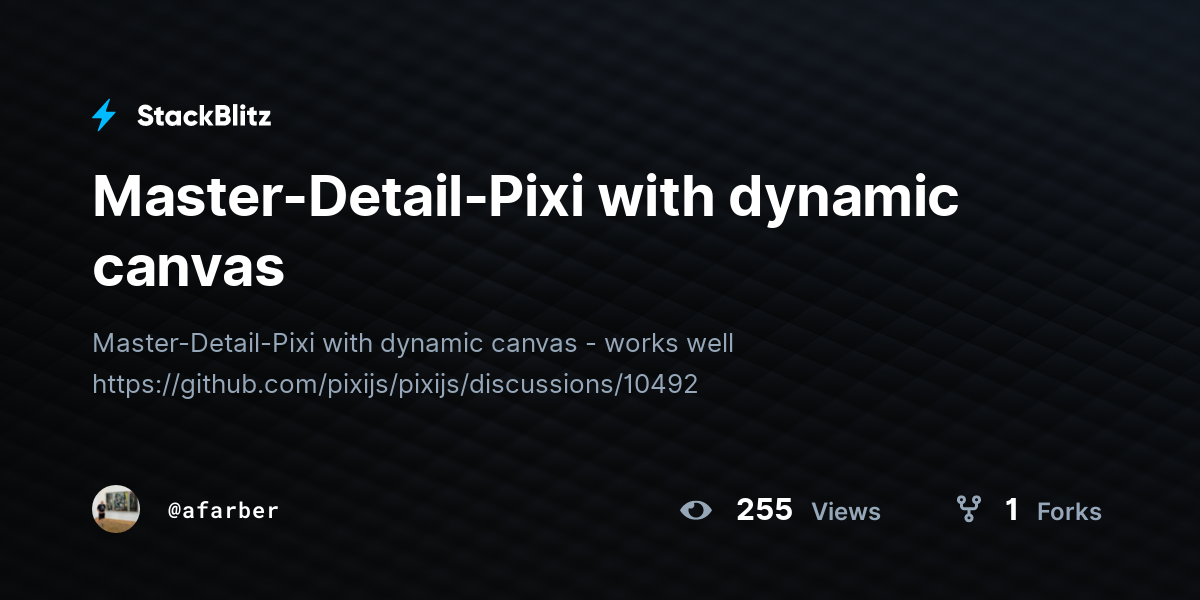 Master-Detail-Pixi with dynamic canvas - StackBlitz