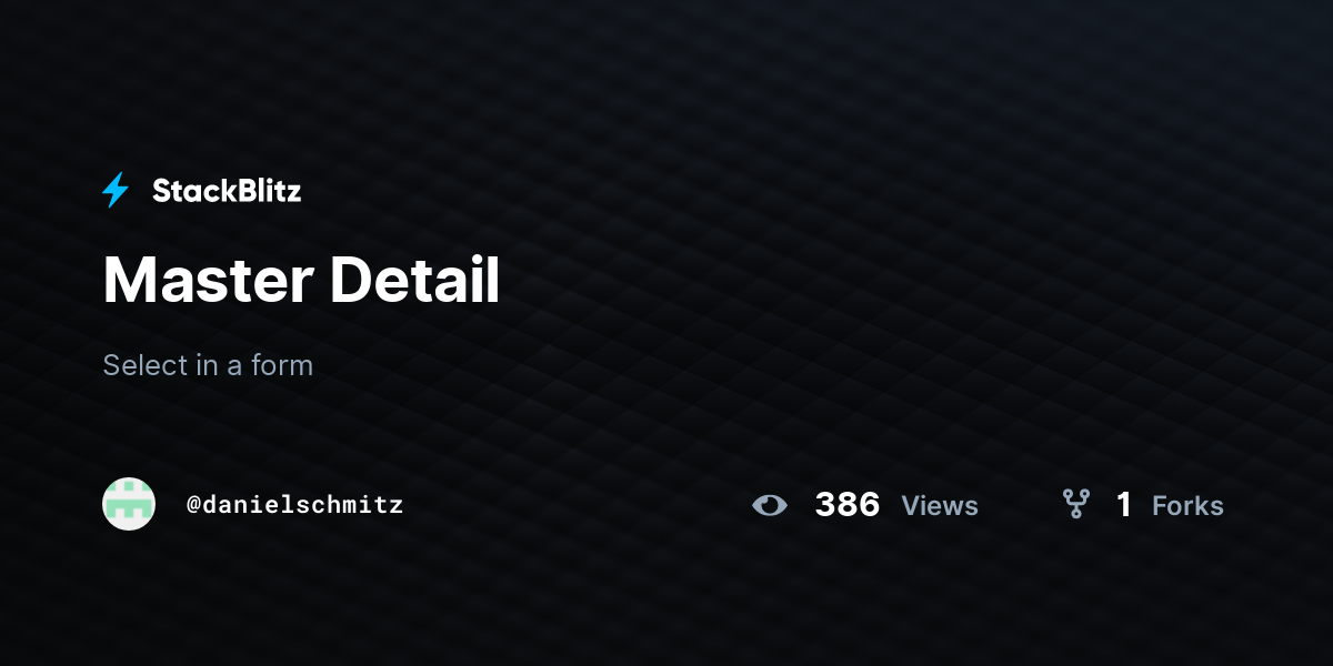 Master Detail - StackBlitz