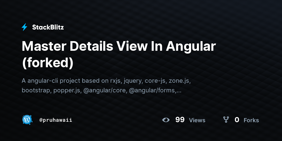 Master Details View In Angular (forked) - StackBlitz