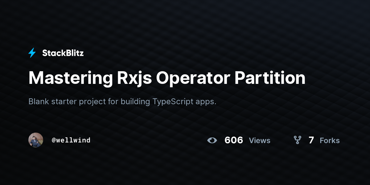 Mastering Rxjs Operator Partition - StackBlitz