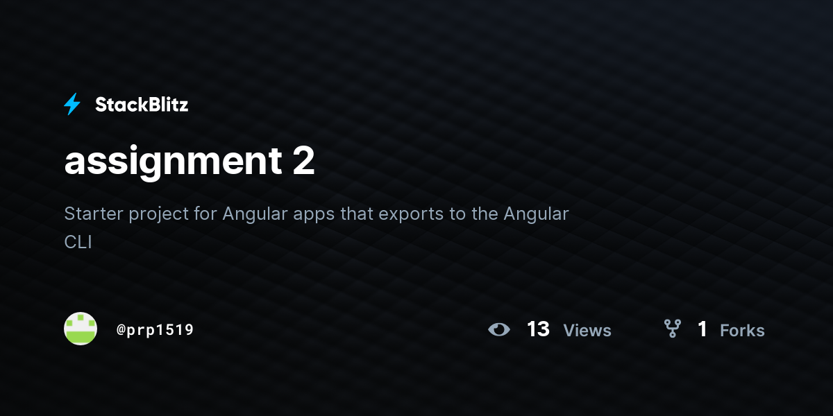 assignment 2 - StackBlitz