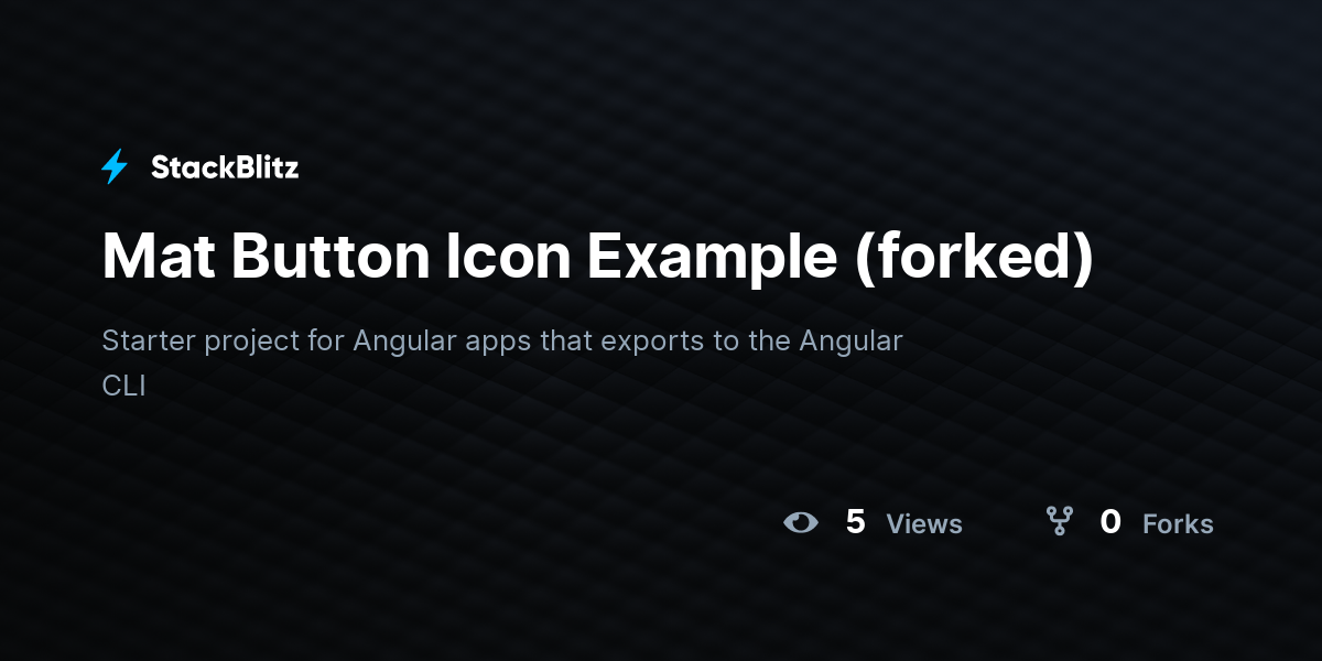 Mat Button Icon Example (forked) - StackBlitz