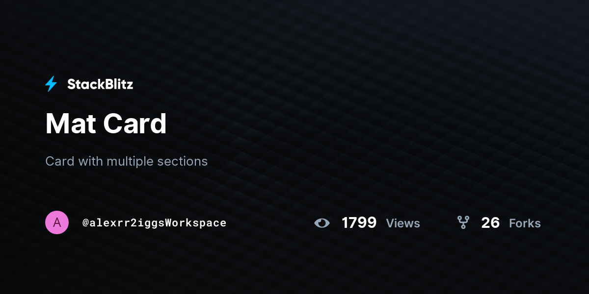 Mat Card - StackBlitz