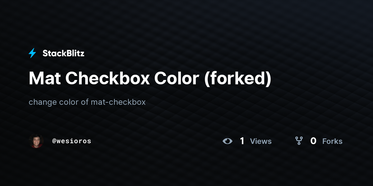 Mat Checkbox Color (forked) - StackBlitz