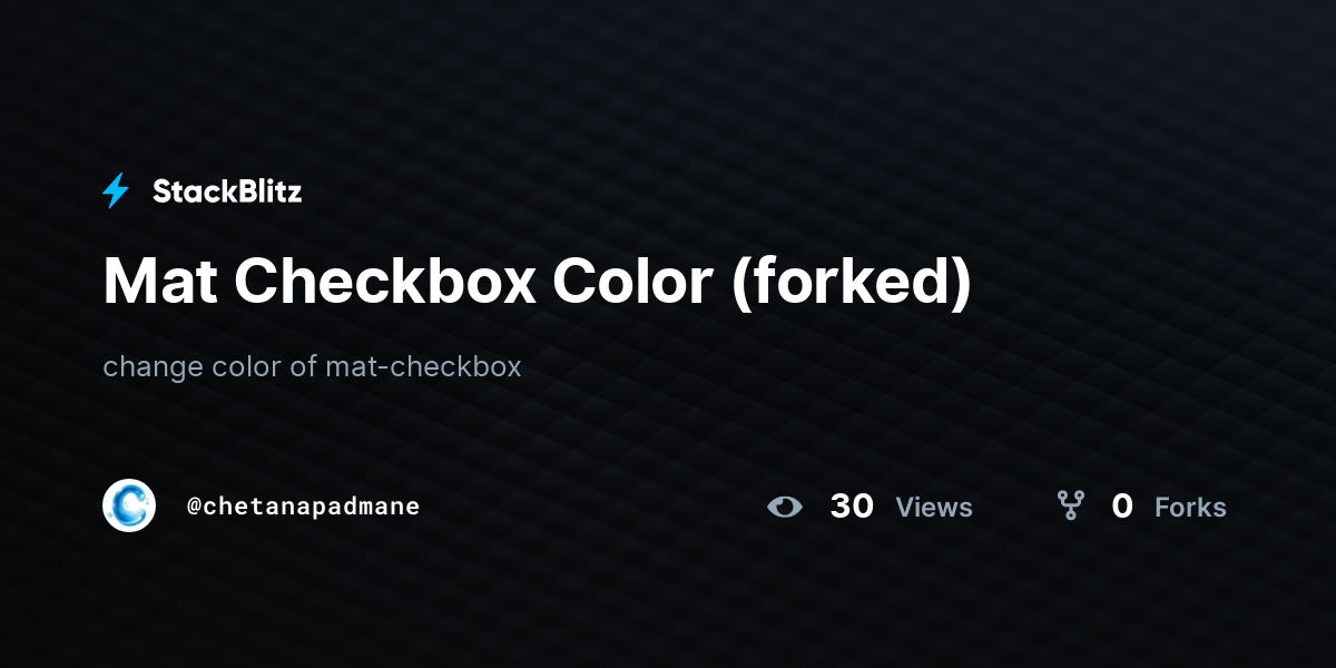 Mat Checkbox Color (forked) - StackBlitz