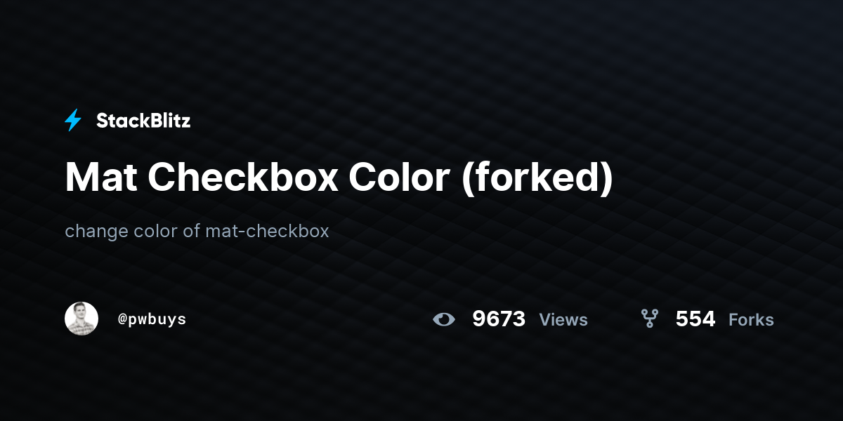 Mat Checkbox Color (forked) - StackBlitz Mat Checkbox Color (forked) - StackBlitz