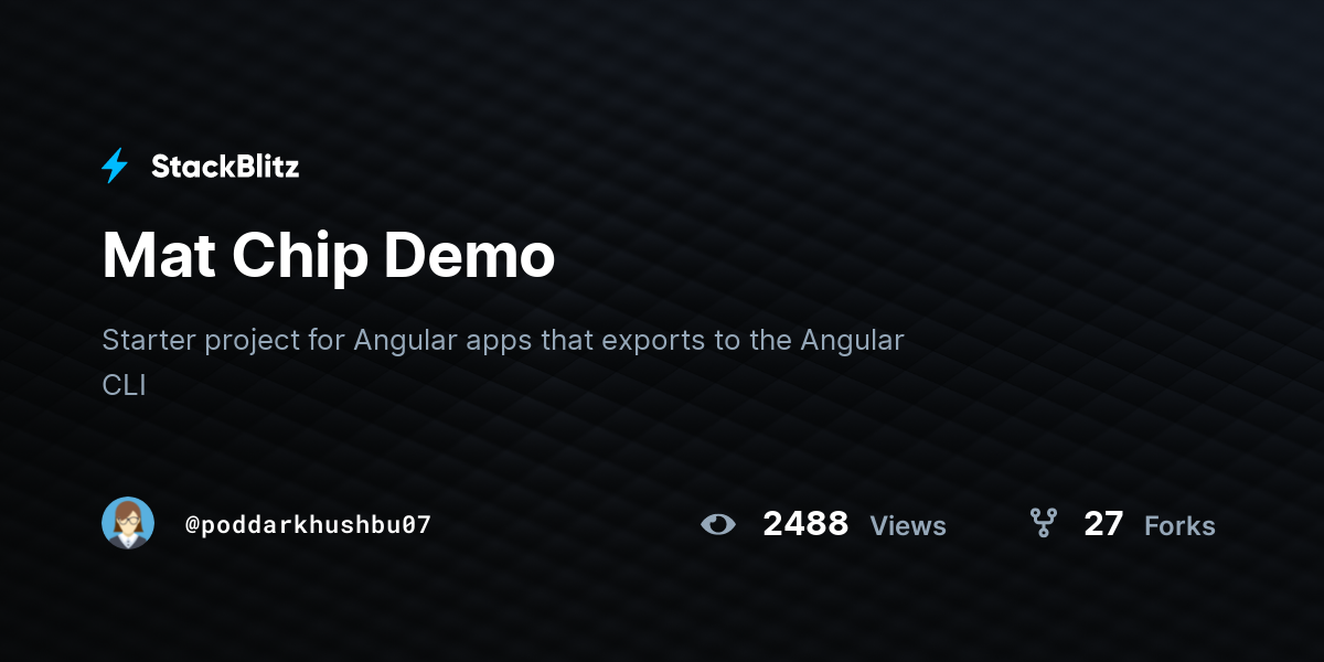 Mat Chip Demo Stackblitz