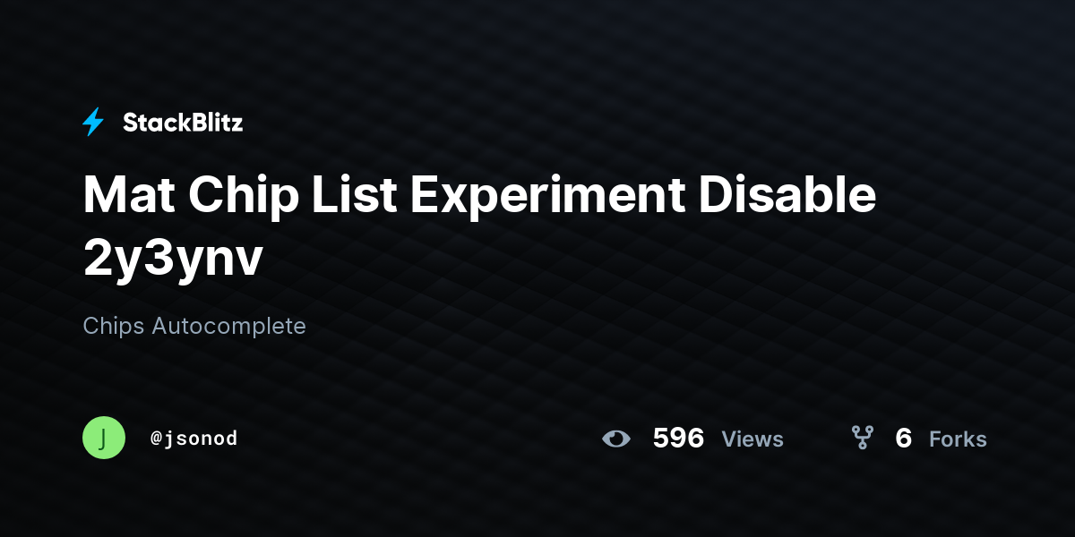 Mat Chip List Experiment Disable 2y3ynv - StackBlitz