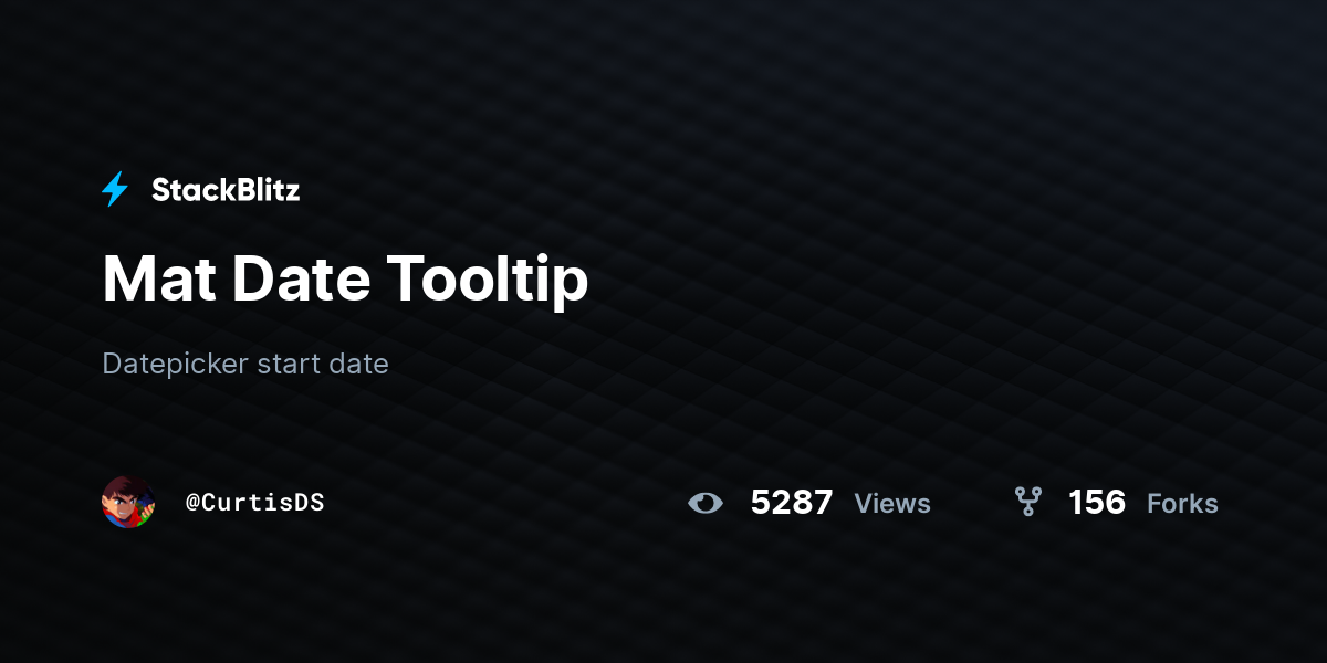 Mat Date Tooltip - StackBlitz