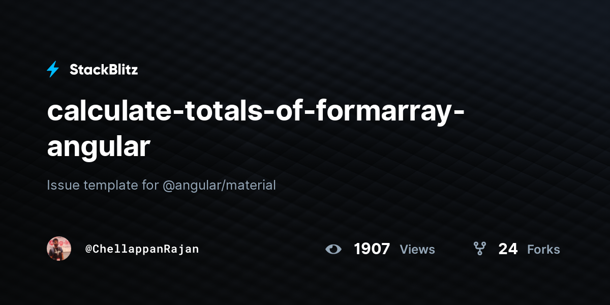 calculate-totals-of-formarray-angular - StackBlitz