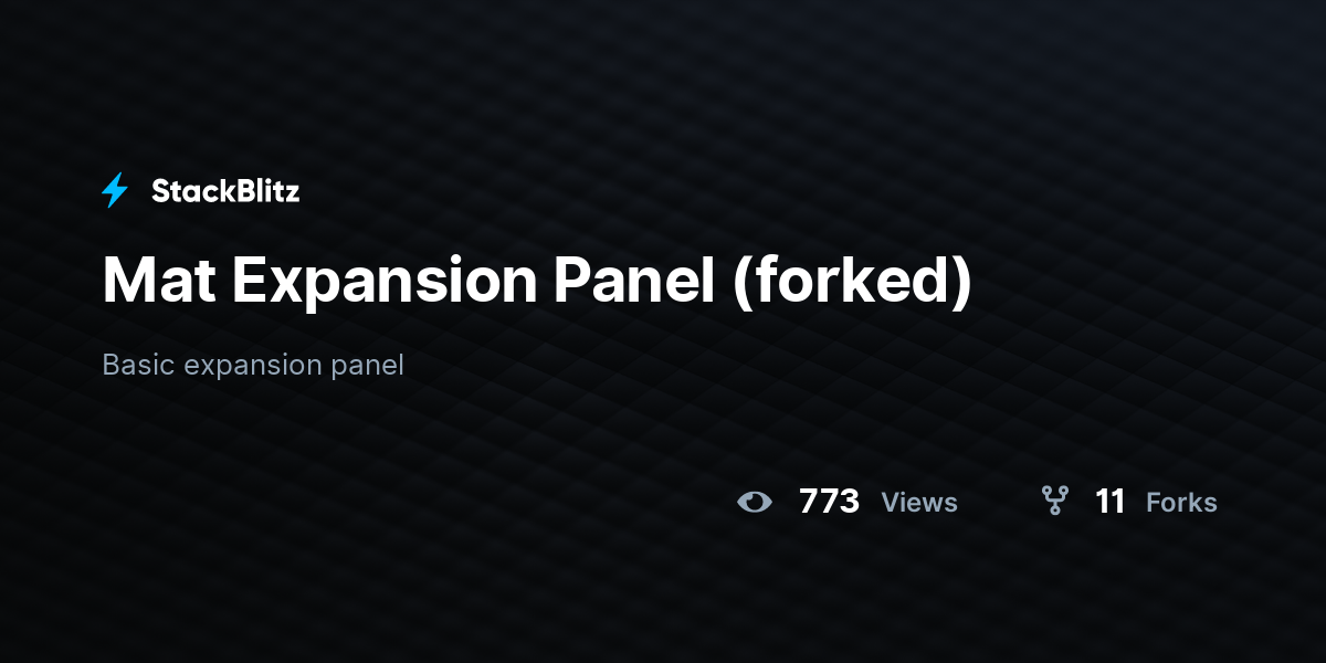 Mat Expansion Panel (forked) - StackBlitz
