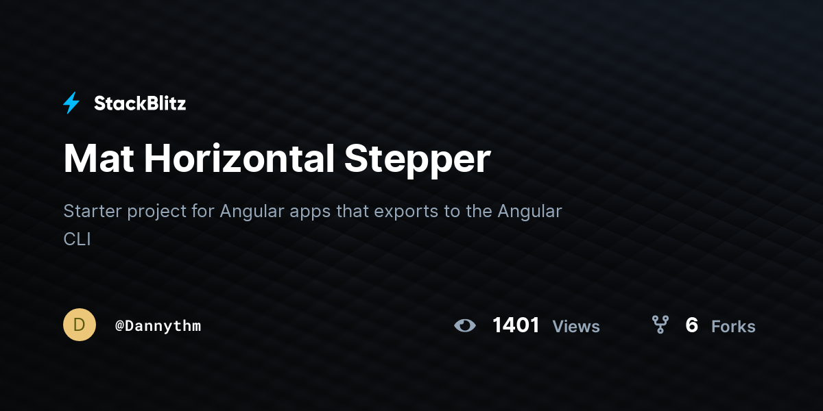 Mat Horizontal Stepper - StackBlitz