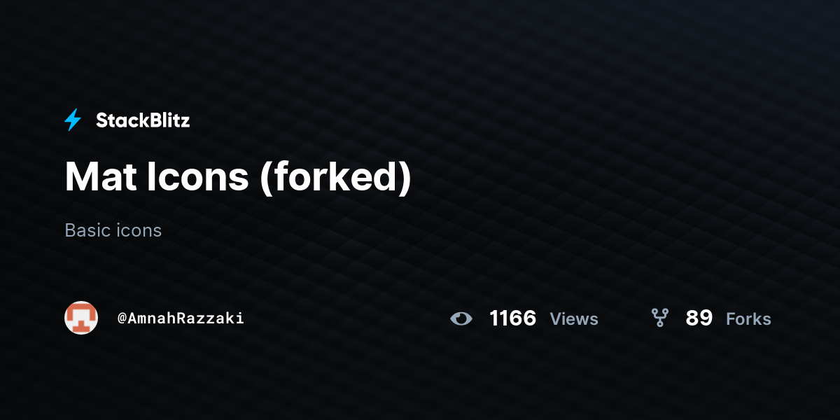 Mat Icons (forked) - StackBlitz