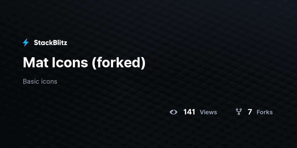 Mat Icons (forked) - StackBlitz