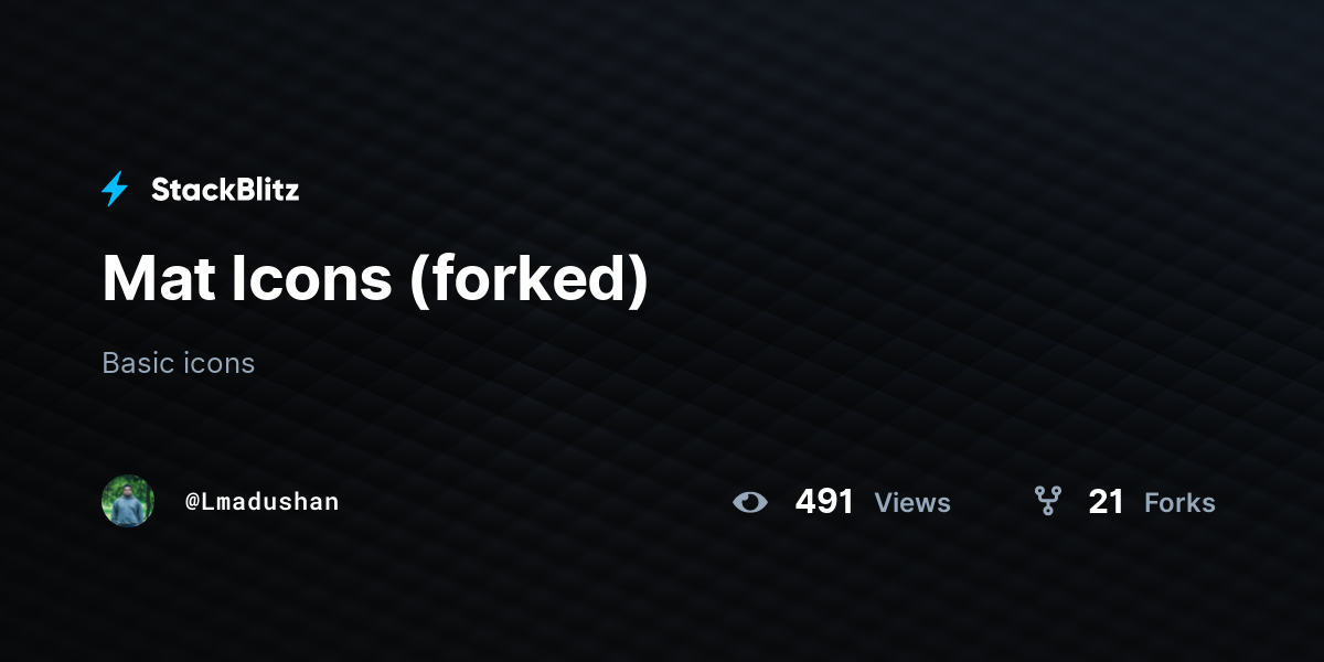 Mat Icons (forked) - StackBlitz