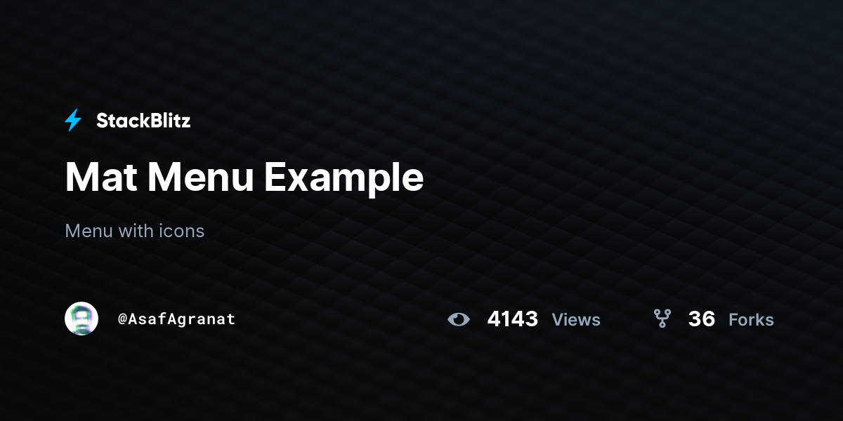 Mat Menu Example - StackBlitz