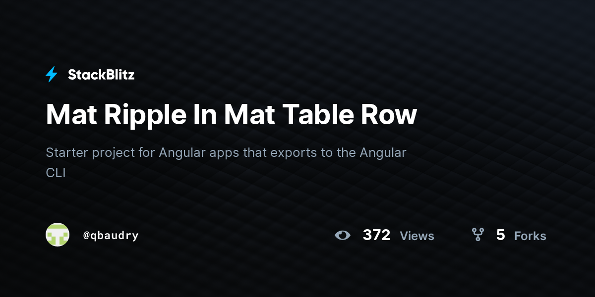 Mat Ripple In Mat Table Row - StackBlitz