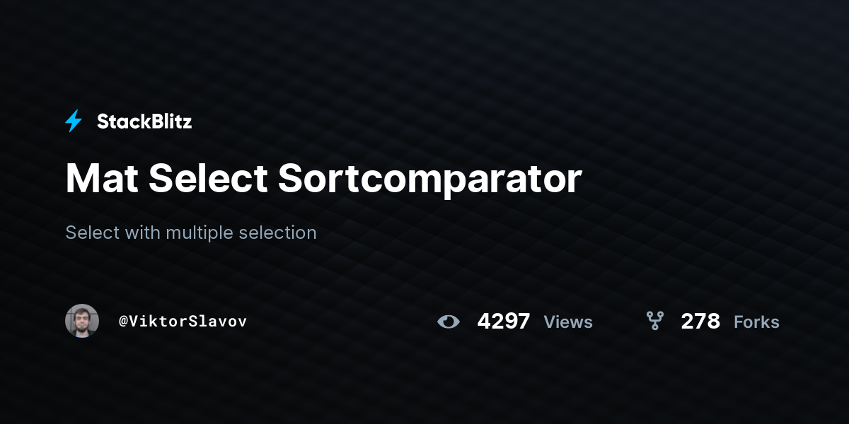 Mat Select Sortcomparator - StackBlitz