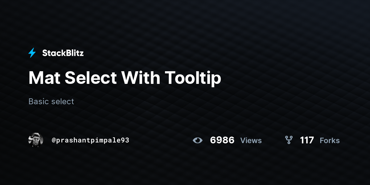 Mat Select With Tooltip - StackBlitz