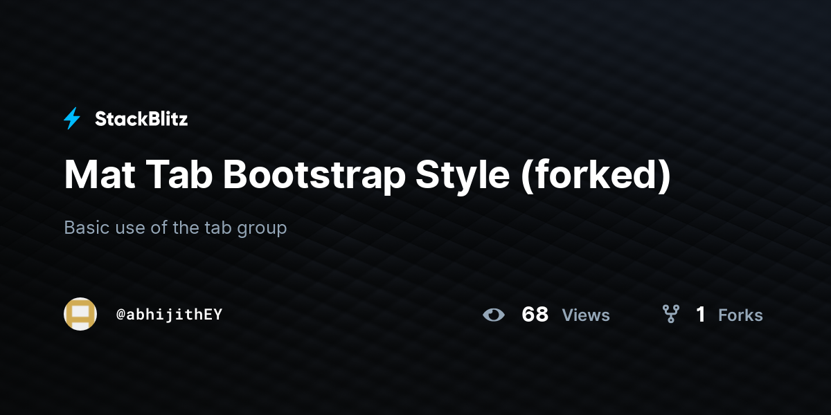 Mat Tab Bootstrap Style (forked) - StackBlitz Mat Tab Bootstrap Style (forked) - StackBlitz